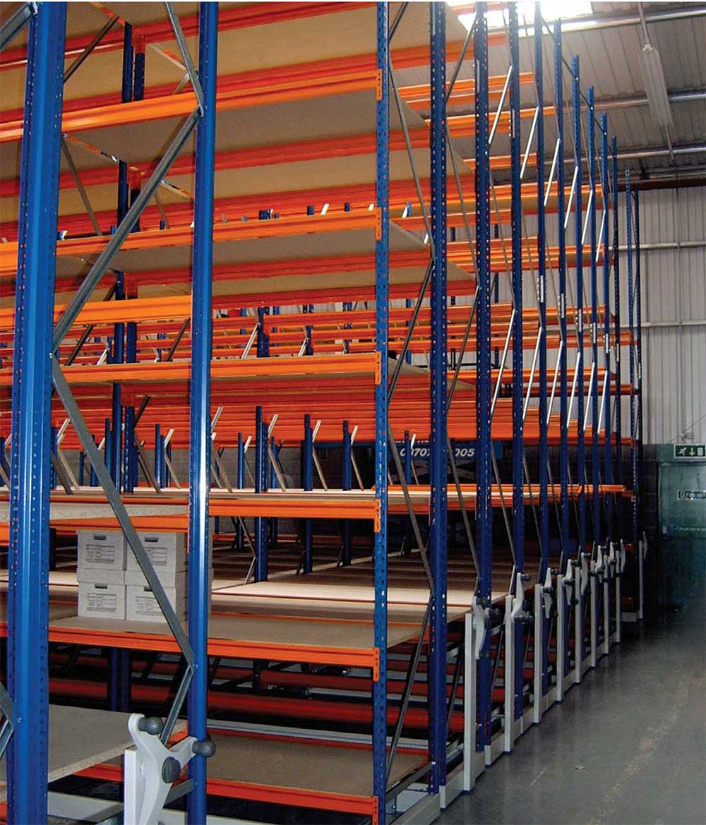 Mobile shelving for efficient storage capacity. | OfficeSTOR