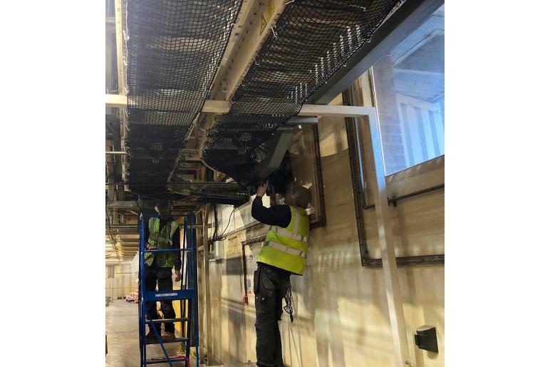 Safety netting to prevent injuries caused by falling objects. | OfficeSTOR